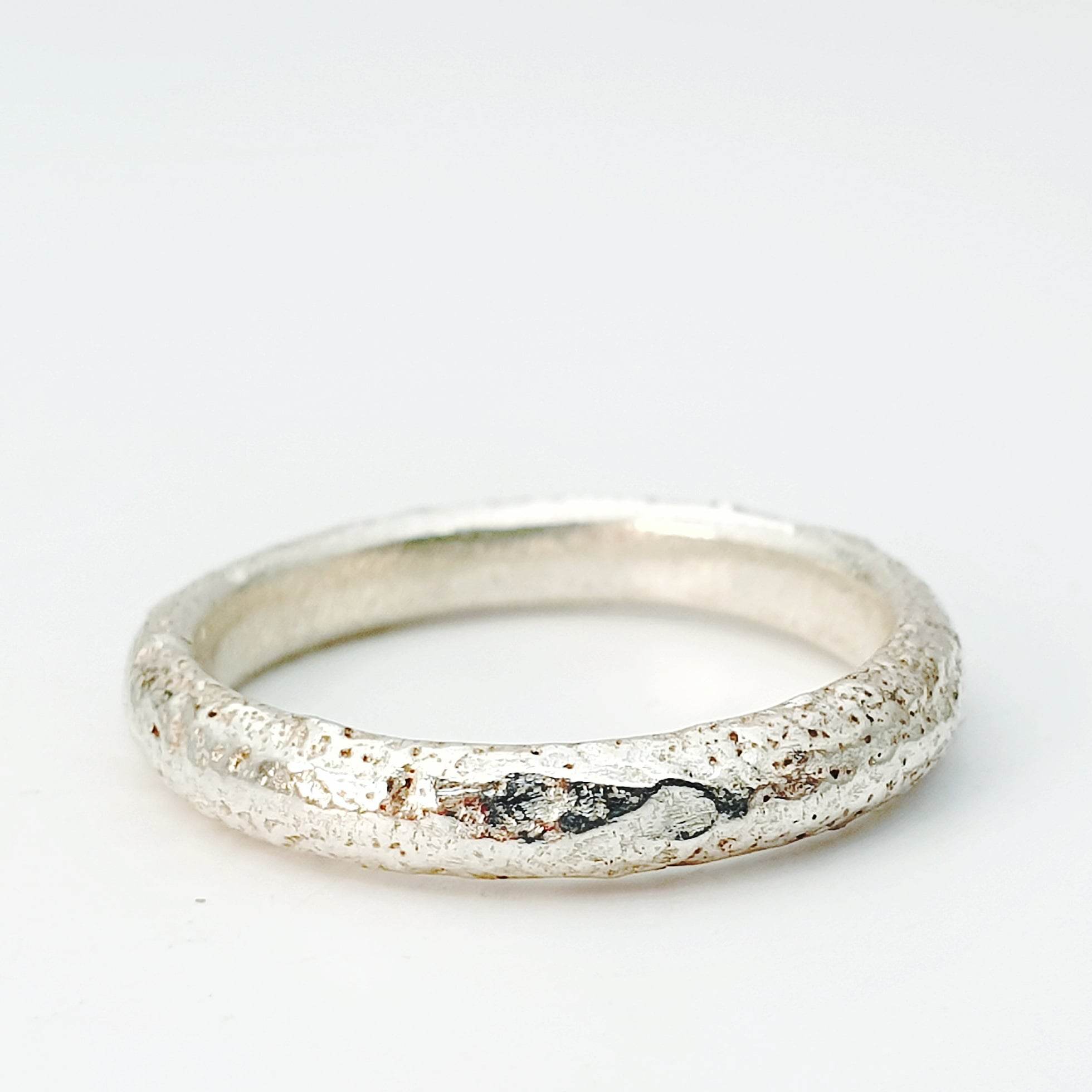 Sandcast Ring Silver 3mm - SONIA THERESE